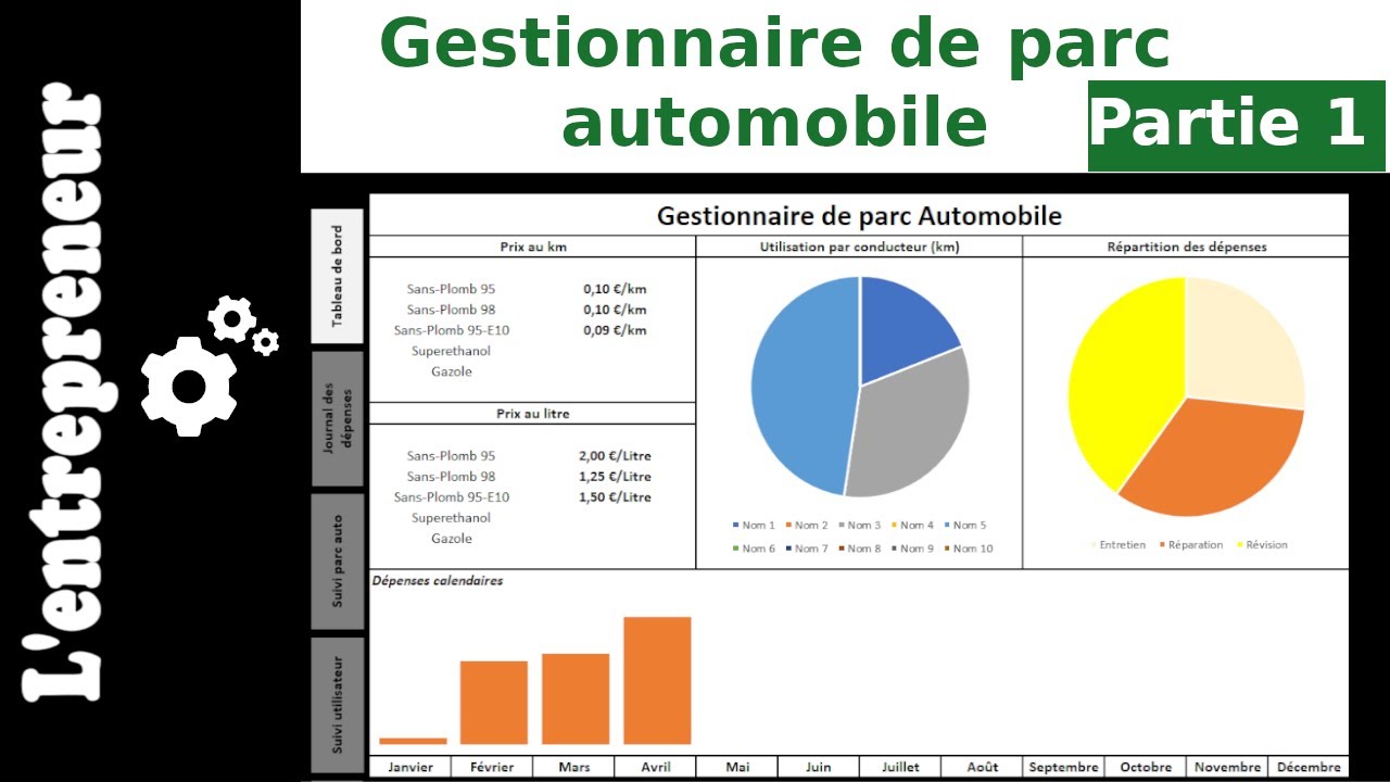 #1 Gestionnaire de parc automobile sur Excel : Mise en forme - YouTube