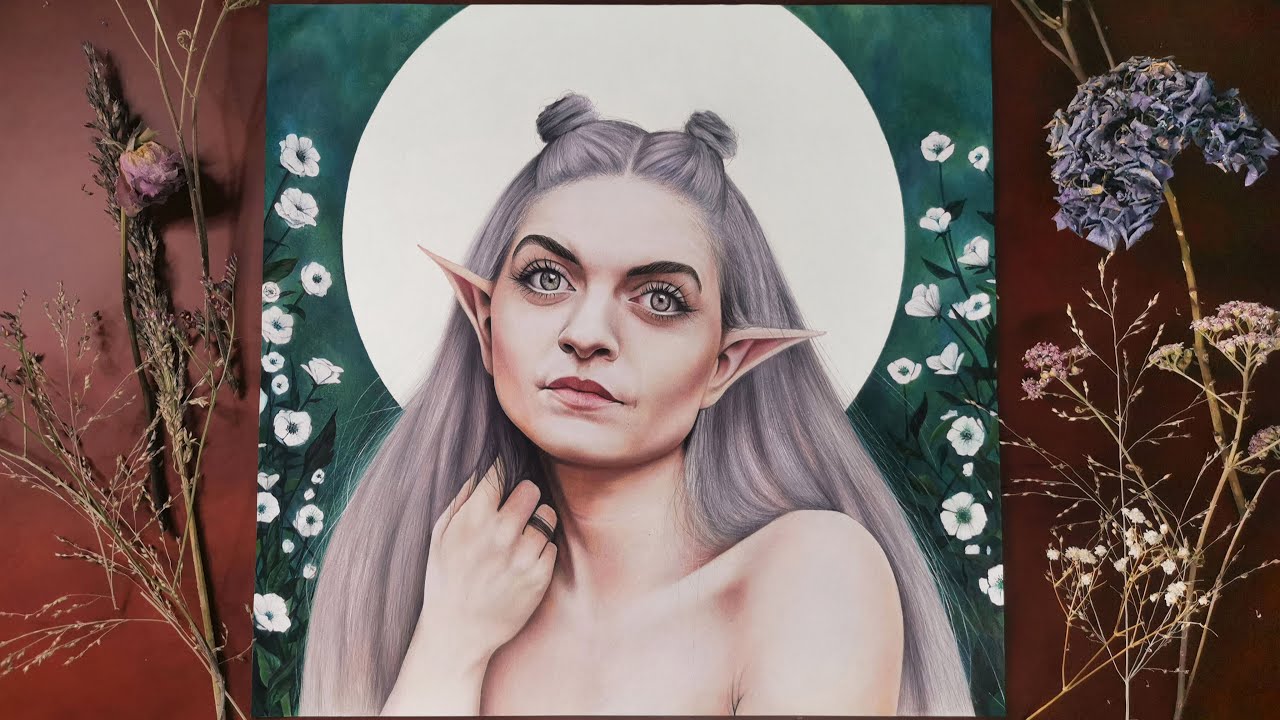 Elf portrait drawing (Kalandra's Katrine Stenbekk) - YouTube