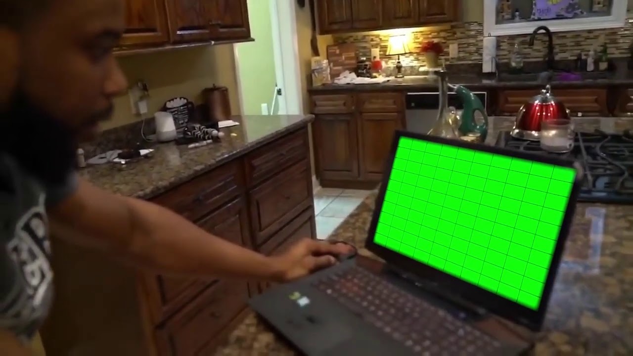 man punch laptop meme (high quality green screen) - YouTube