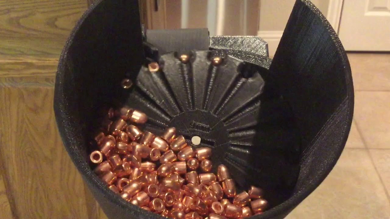 3D printed bullet collator - YouTube