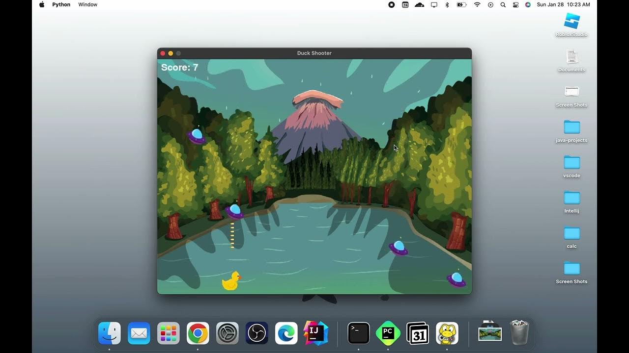 Demo of Duck Pycharm game made in PyCharm IDE - YouTube