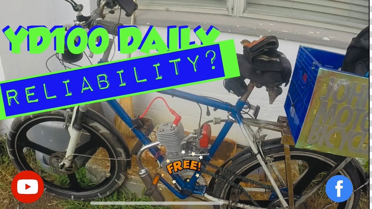 MOTORIZED BICYCLE GETS A NEW YD100 (THANKS @BuildBreakFix ) - YouTube