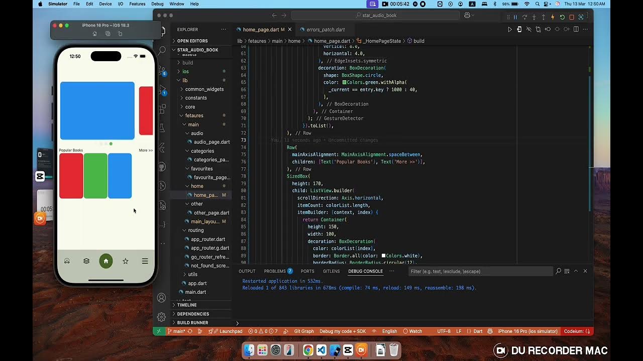 "How to Use Horizontal ListView.builder in a Real Flutter Project | Practical Guide" Part 3 ...