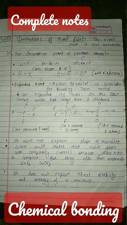 complete handwritten notes of chemical bonding class-11 #shzclasses ...