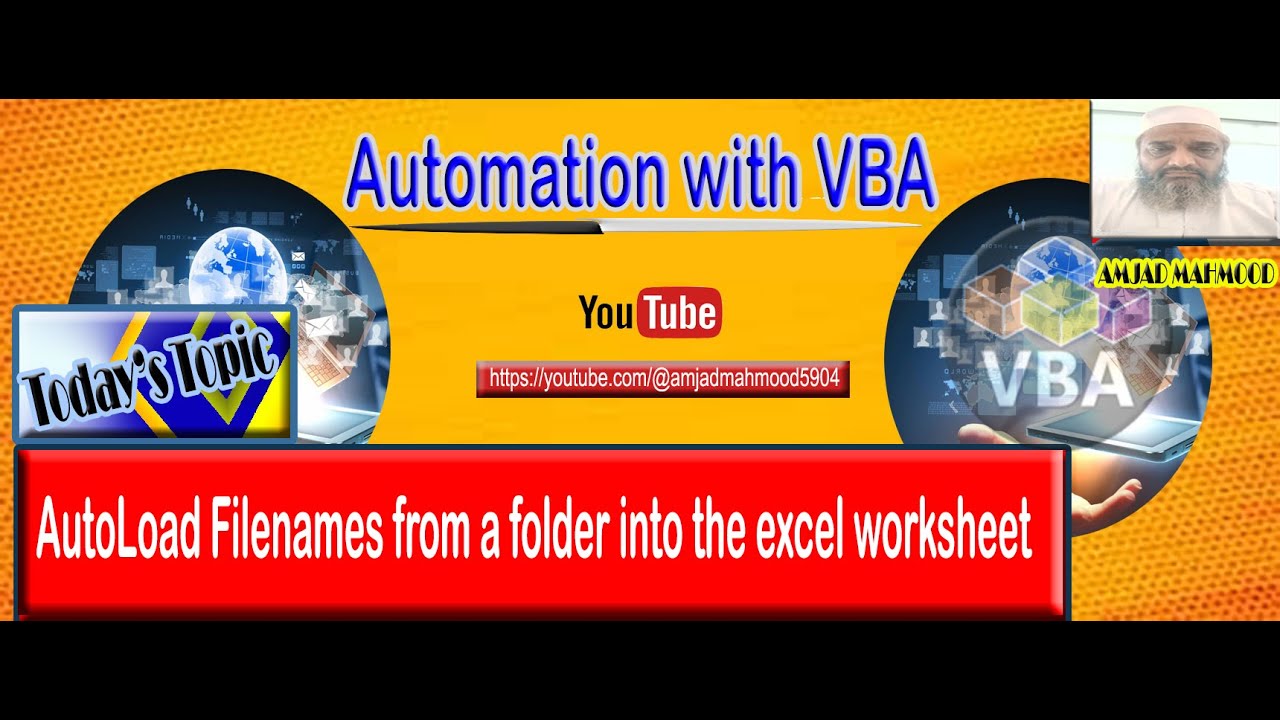 AutoLoad Filenames From A Folder Into The Excel Worksheet YouTube AutoLoad Filenames From A Folder Into The Excel Worksheet YouTube