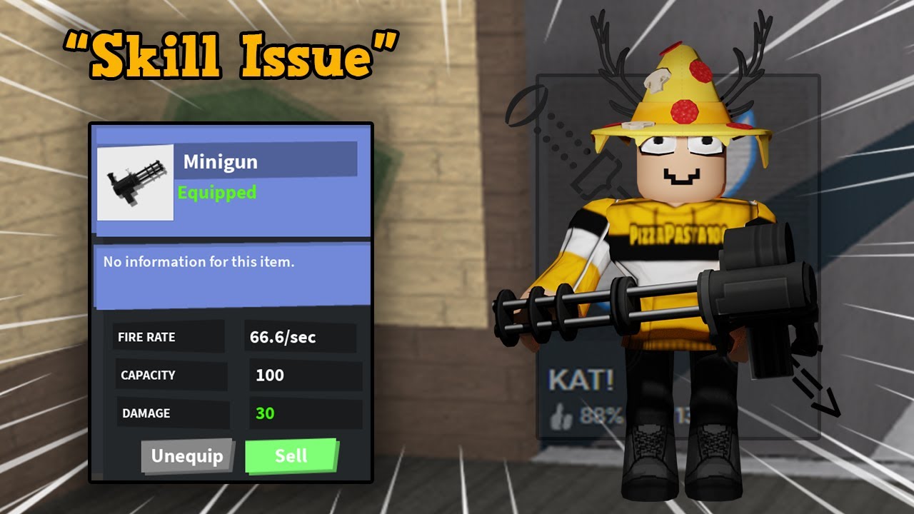 Unlocking A Minigun In KAT Roblox - YouTube