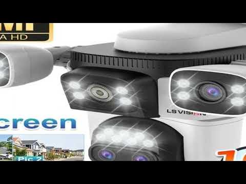 LS VISION 20MP Four Screens WiFi Security Camera Outdoor 10X Optical Zoom Four Lens Human Auto ...
