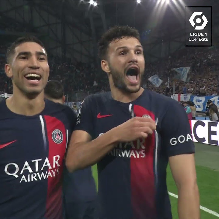 ⚽더비전에서 골넣고 엠블렘 세리머니하는 곤살로 하무스 [리그앙 27R/마르세유 vs PSG] - YouTube