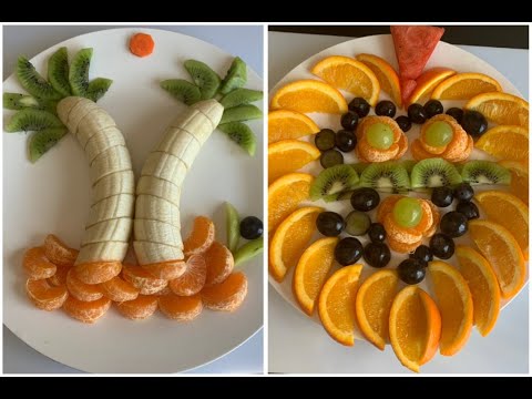 Fruits Garnish | How to make Fruits Garnishing and Curving - YouTube