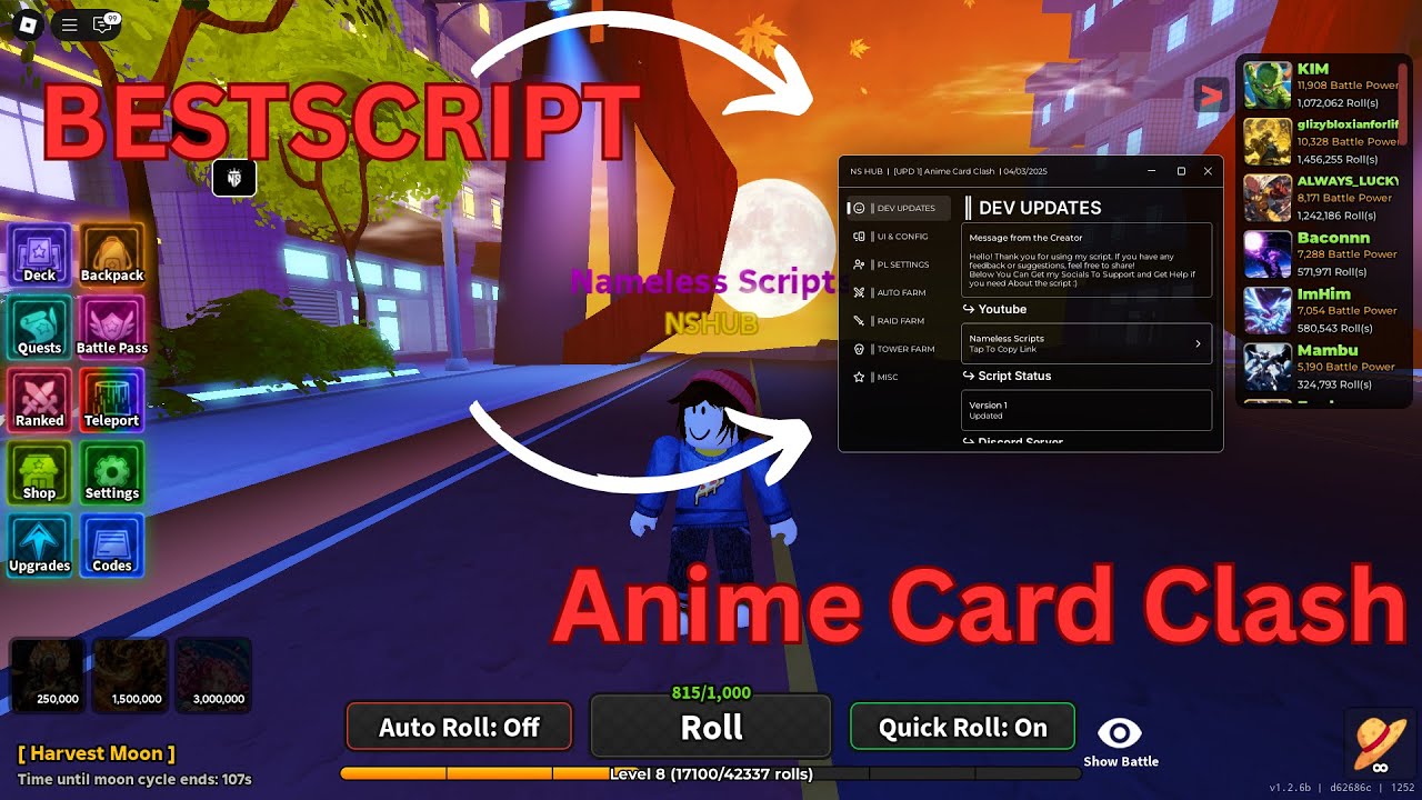 Anime Card Clash Script/Auto Spin, Auto root,Auto Farm Boss,Auto raid ...