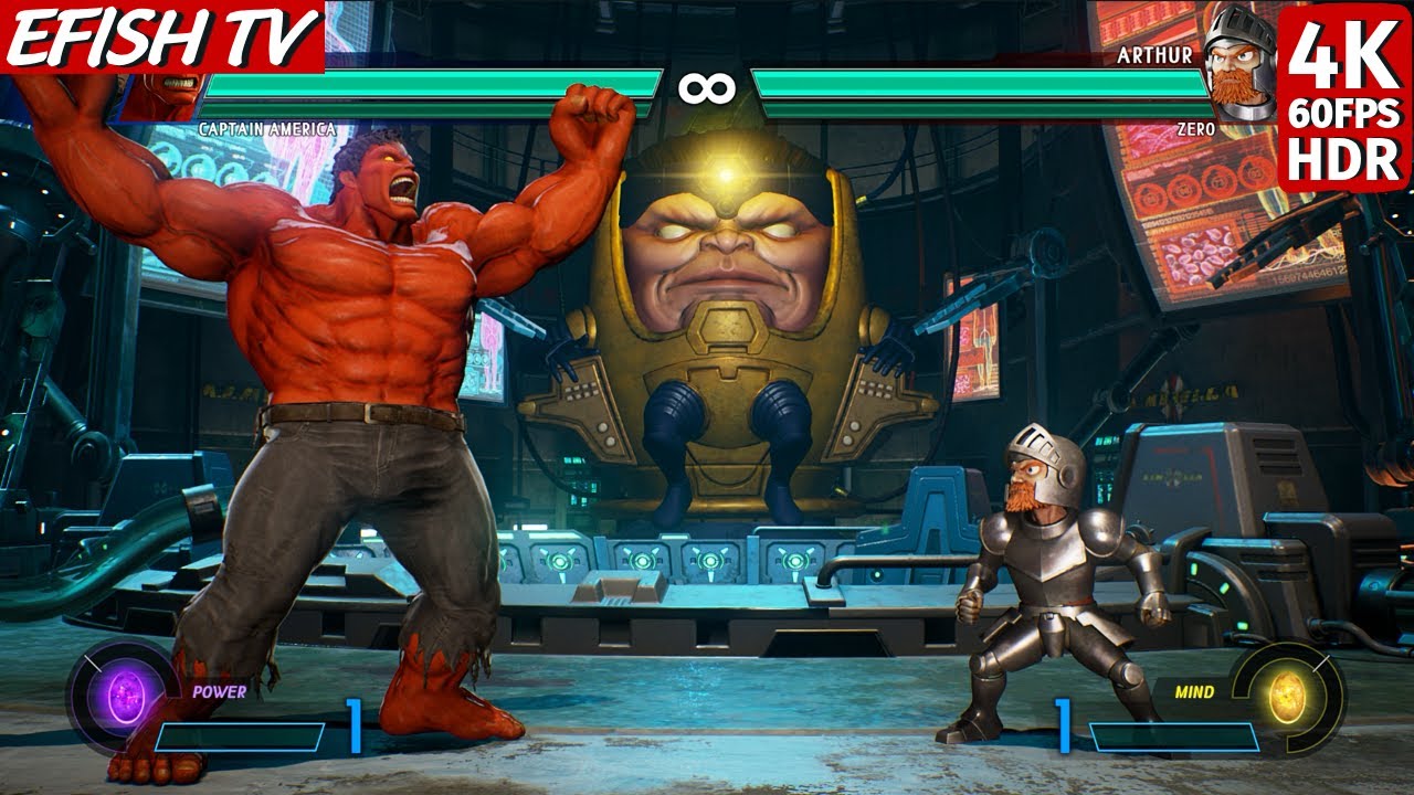 Red Hulk & Captain America vs Arthur & Zero (Hardest AI) - Marvel vs ...
