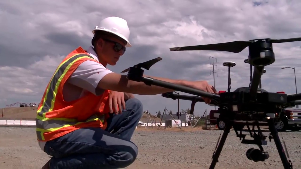 Giant Drones Hovering Over California Construction Sites! - YouTube