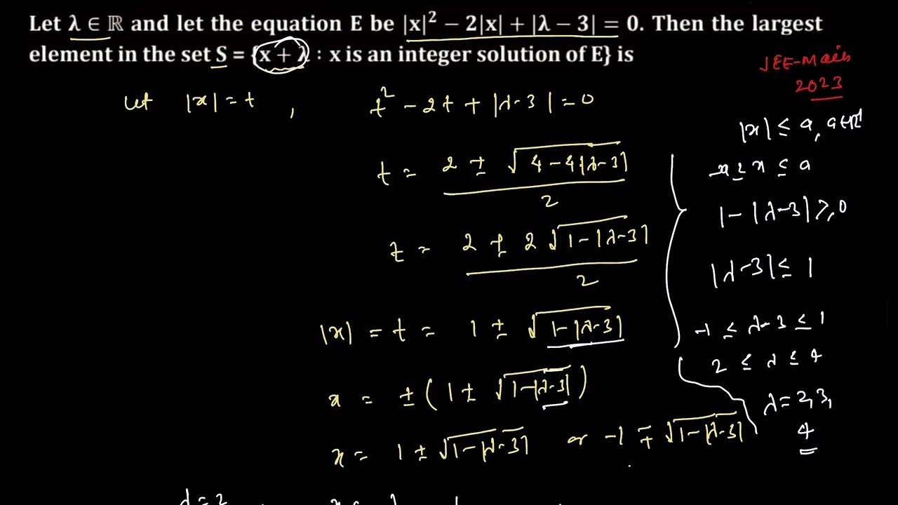 Let lambda belongs to R and let the equation E be |x|^2 -2|x| +|lambda ...