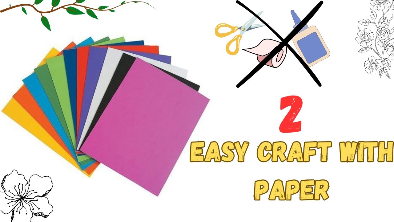 2 No Glue Paper Craft Ideas / Easy Paper crafts without glue and ...