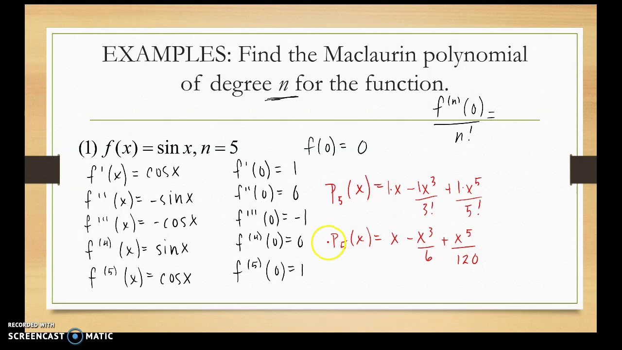 9.7: Taylor approximations (Day 1) - YouTube