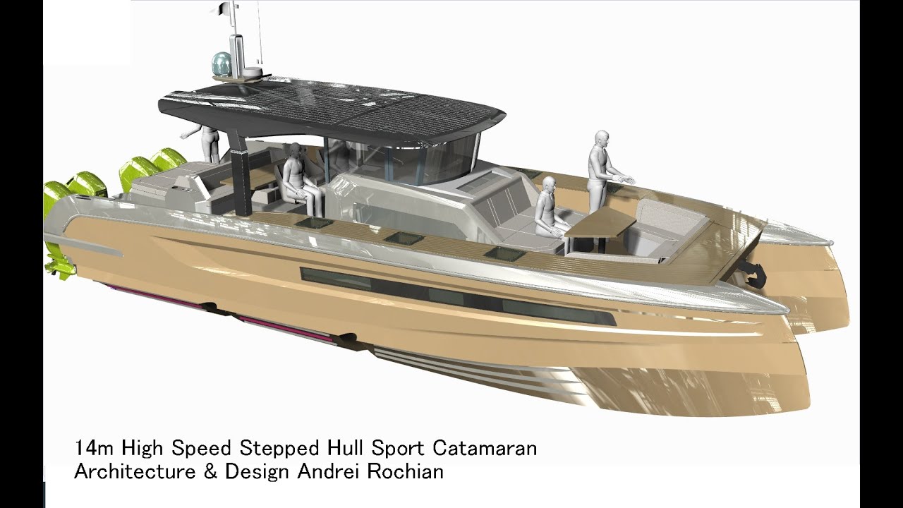 14m High Speed Stepped Hull Sport Catamaran Architecture & Design ...