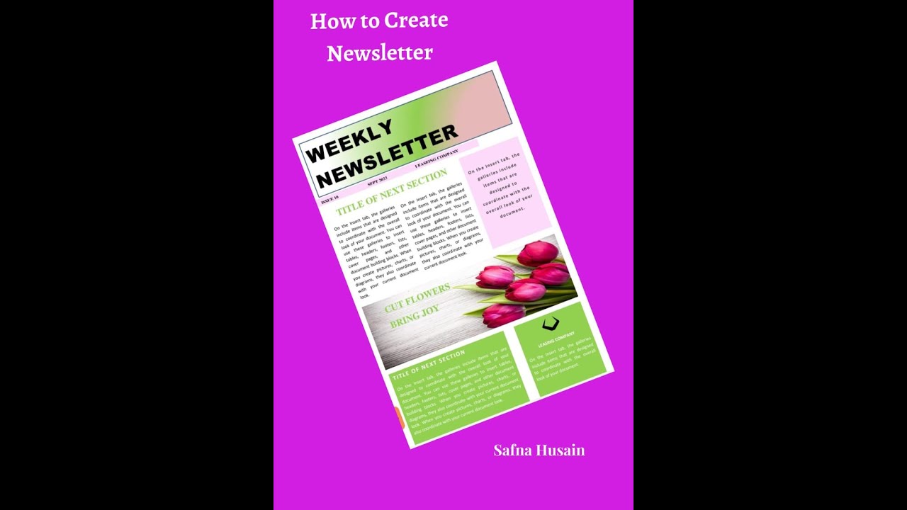 How to Create Simple Newsletter in Word | Part 3 - YouTube