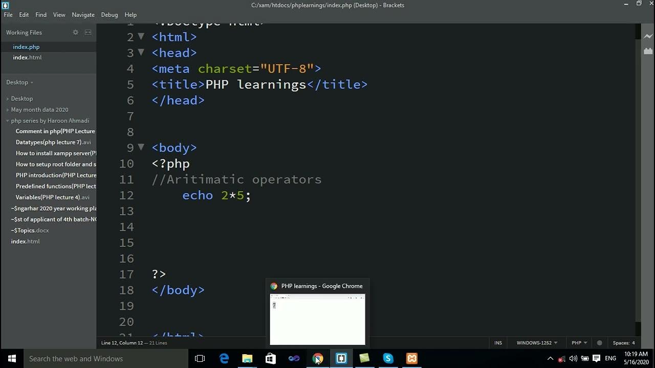 Aritimatic operatorsPHP lecture 8 - YouTube