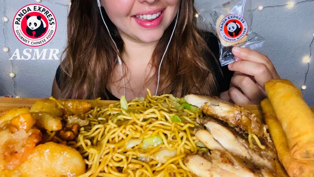 ASMR PANDA EXPRESS CHOW MEIN, HONEY WALNUT SHRIMP, TERIYAKI CHICKEN ...