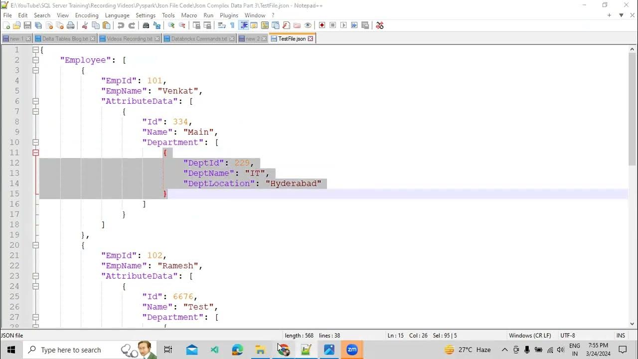 83how To Read Complex Json File Part 3 Using Pyspark In Databricks In Telugu Youtube