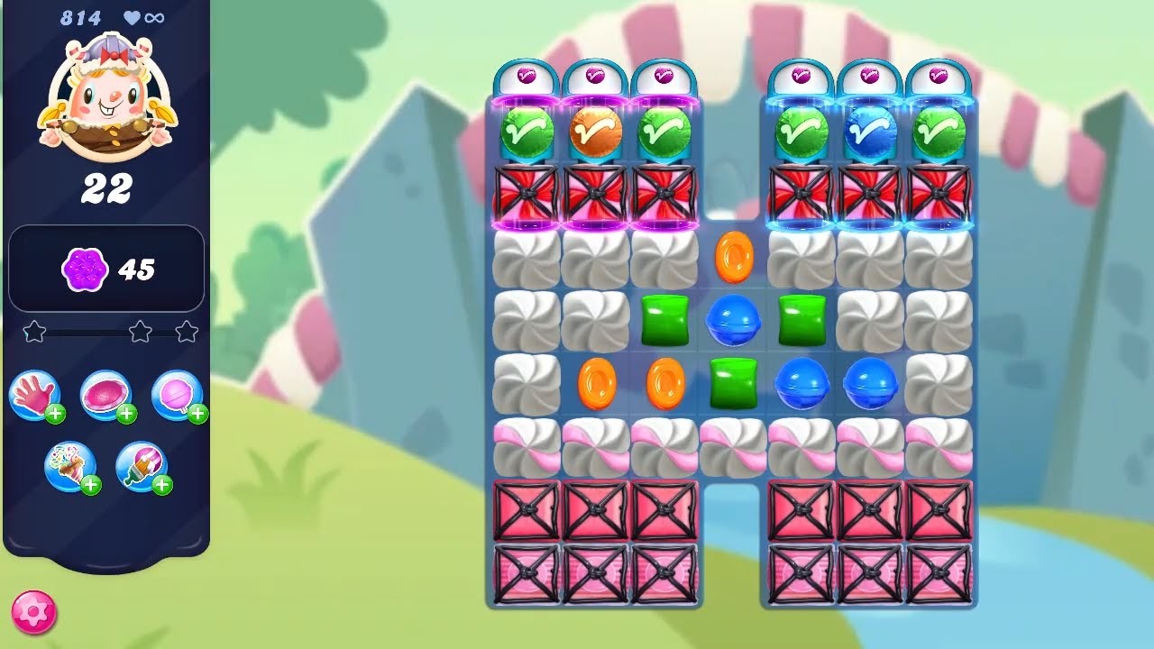 Candy Crush Saga LEVEL 814 NO BOOSTERS™ (selective redesign) - YouTube
