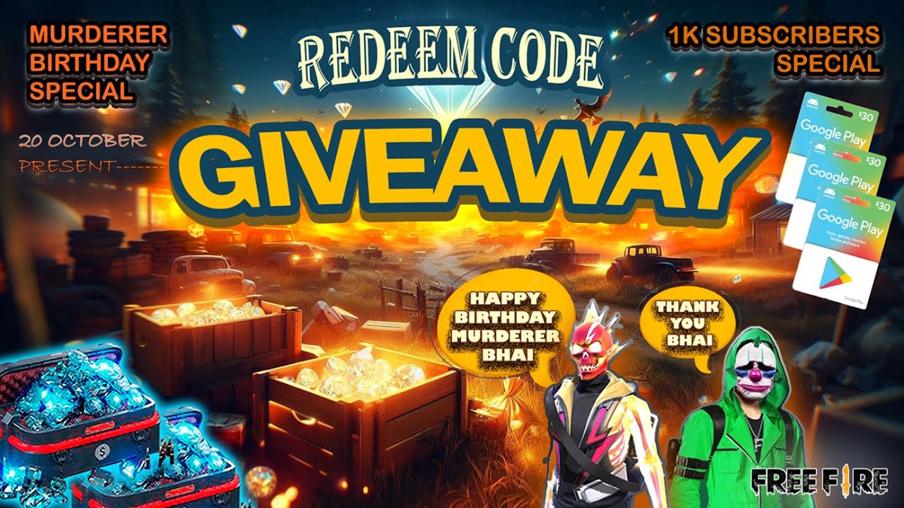 FFF IS LIVE🔴REDEEM CODE GIVEAWAY | ️|#giveaway #livestream#live # ...