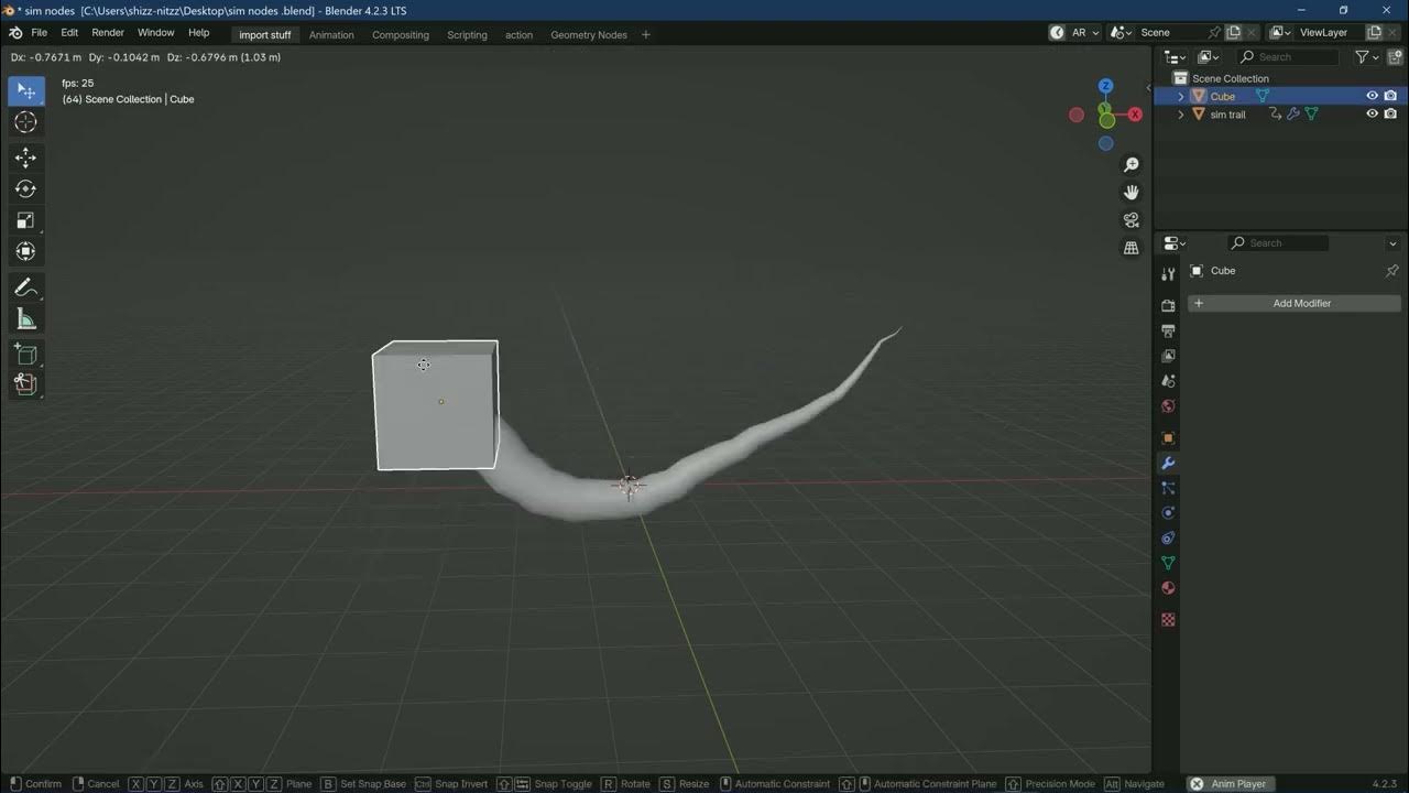 simulation node trails in Blender 3D - YouTube