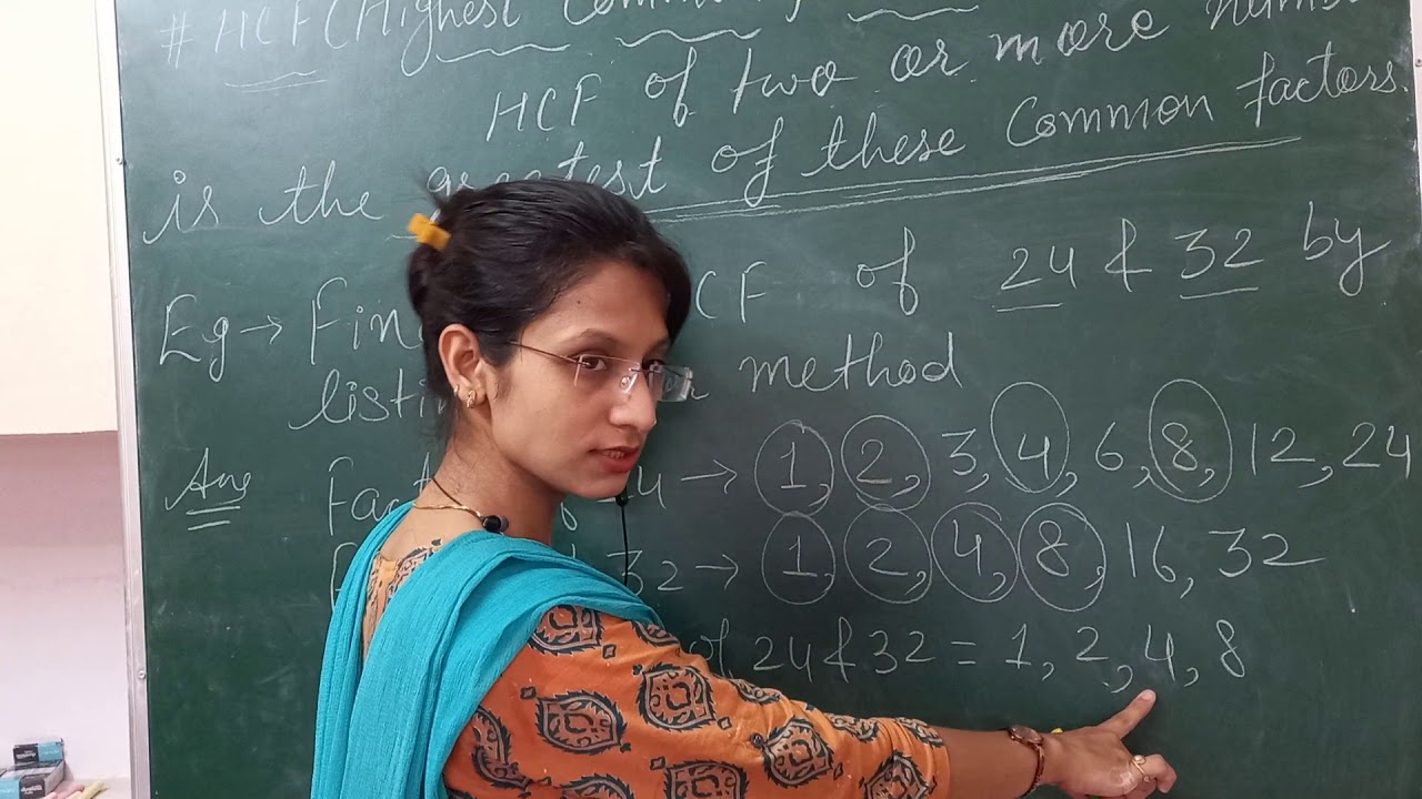 HCF by listing factors method - YouTube