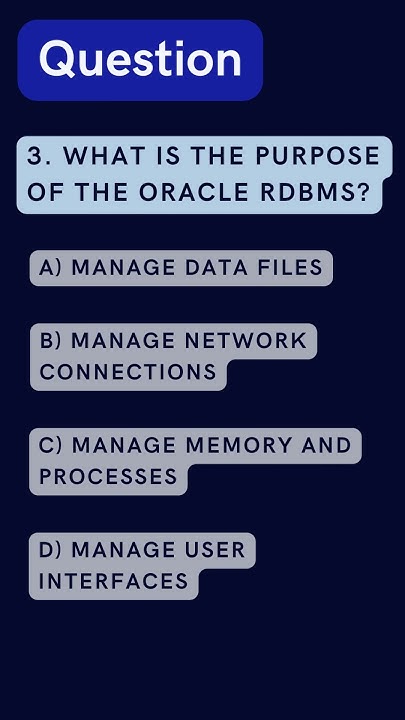 Oracle Dba Quiz 03 Databasemanagementsystem Oracledba Oracledbaonlinetraining Shorts Youtube
