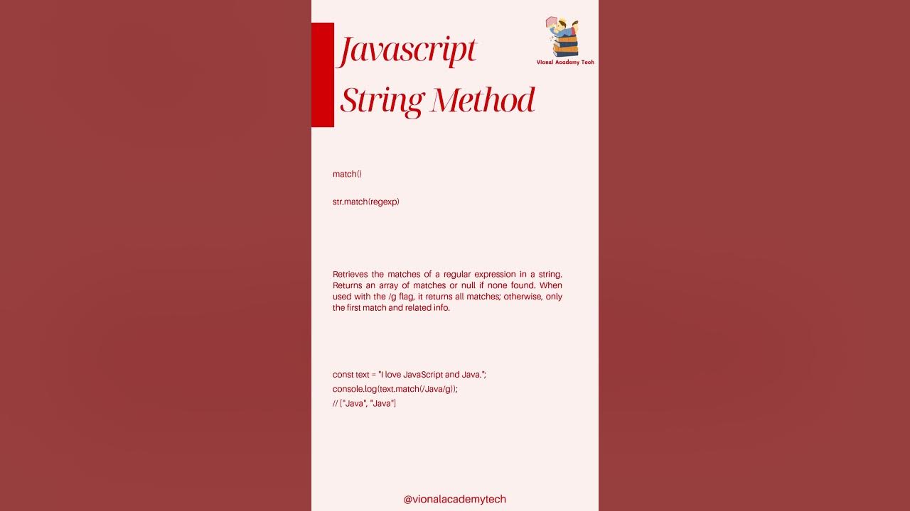 Match() || JS String Methods Course #js #javascript #stringmethod #short #vionalacademytech ...