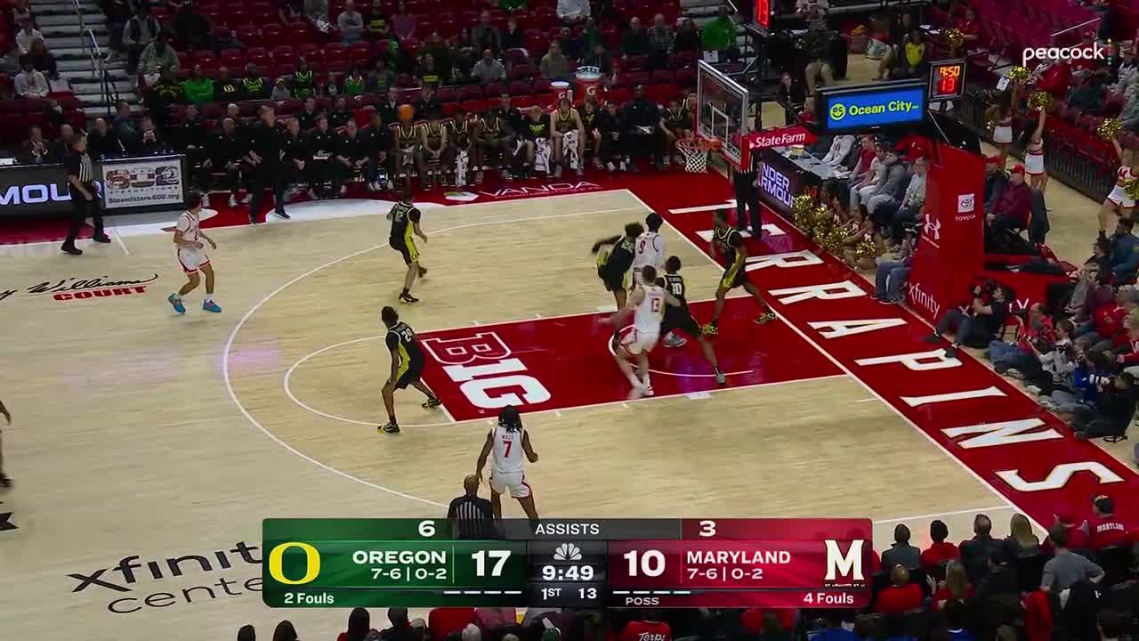 Devon Pryor SWATS the Ball from Maryland | Oregon Basketball - YouTube