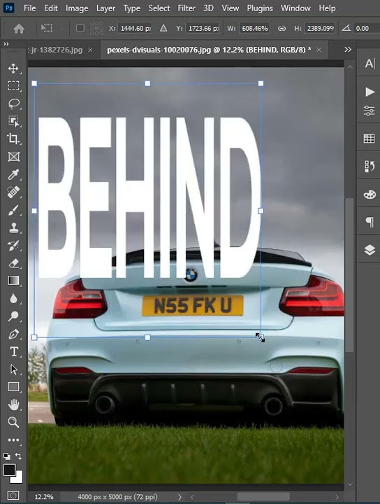 How to place text behind an object in photoshop | Place Text Behind An ...