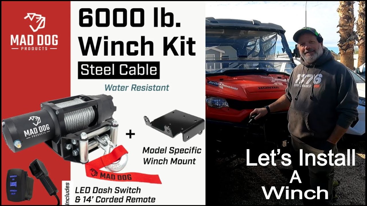 Let's Install a Mad Dog Winch on 2023 Honda Pioneer 1000-6 - YouTube