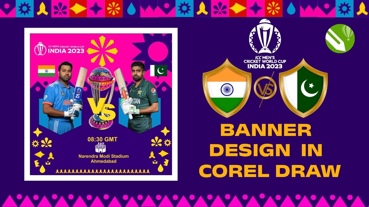 How to make ICC Cricket World Cup India Vs Pakistan banner design in ...