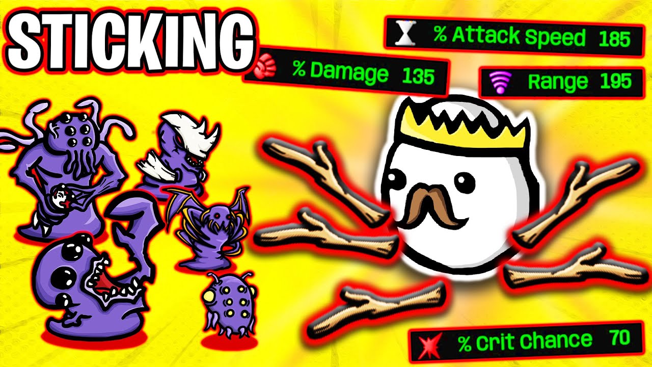 The King of Sticks destroys Danger 5 with ONLY Sticks | Brotato - YouTube