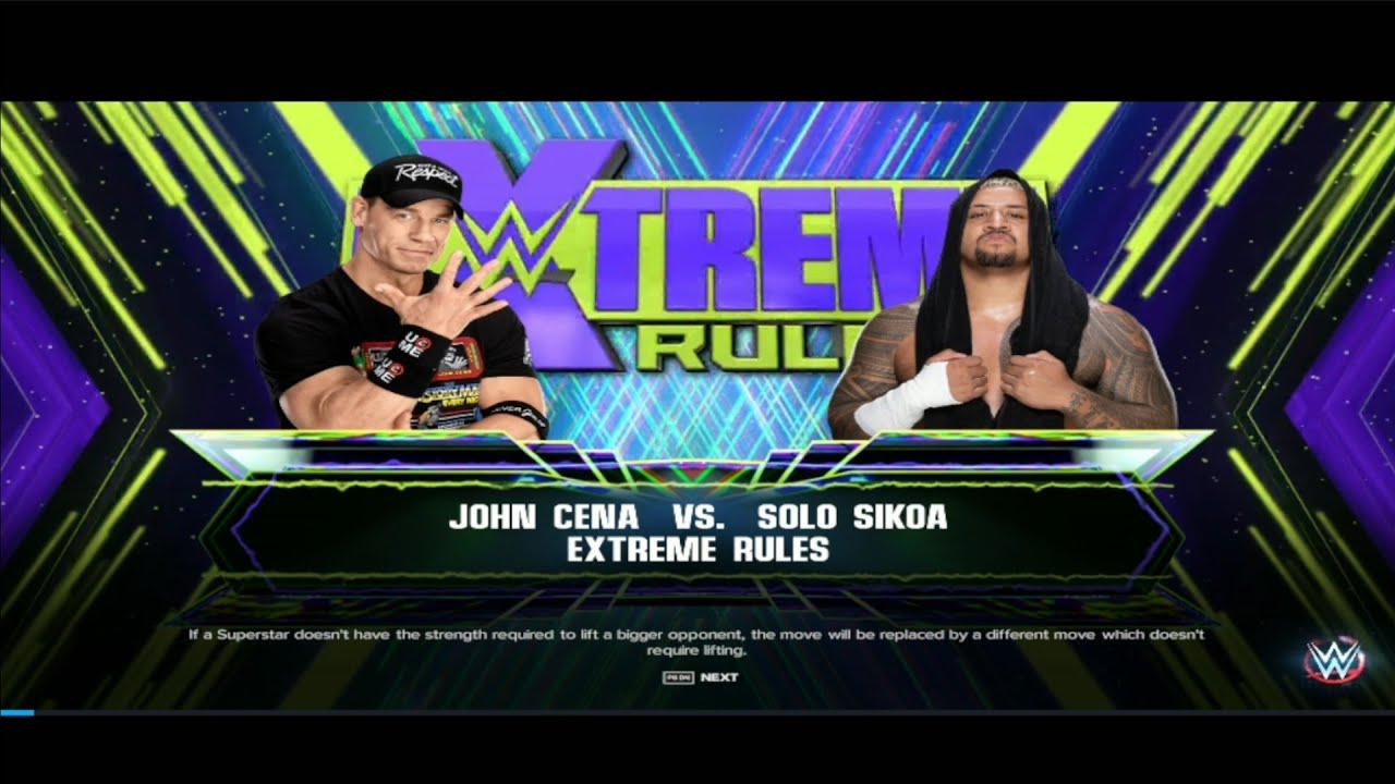 WHO WIN - JOHN CENA VS SOLO SIKOA ONE ON ONE EXTREME RULES MATCH IN ...