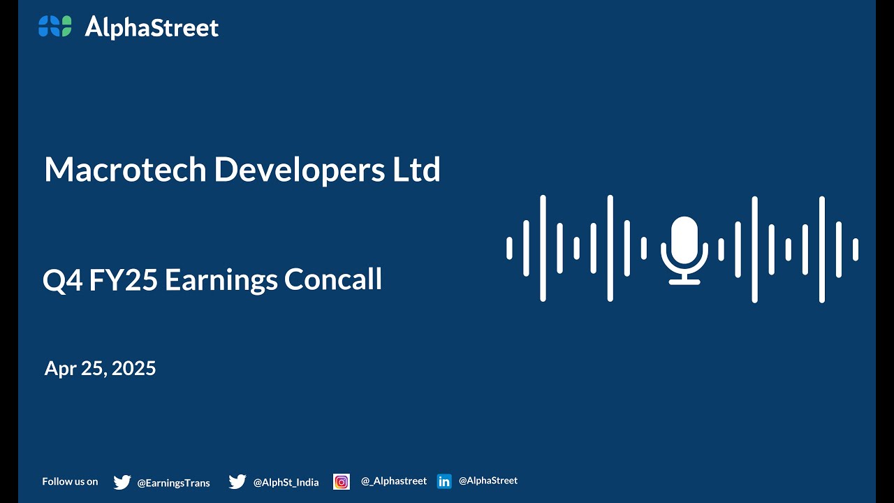 Macrotech Developers Ltd Q4 FY2024-25 Earnings Conference Call - YouTube