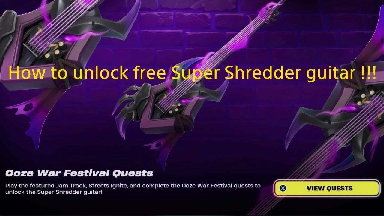 HOW TO UNLOCK FREE SUPER SHREDDER GUITAR FORTNITE TEENAGE MUTANT NINJA ...