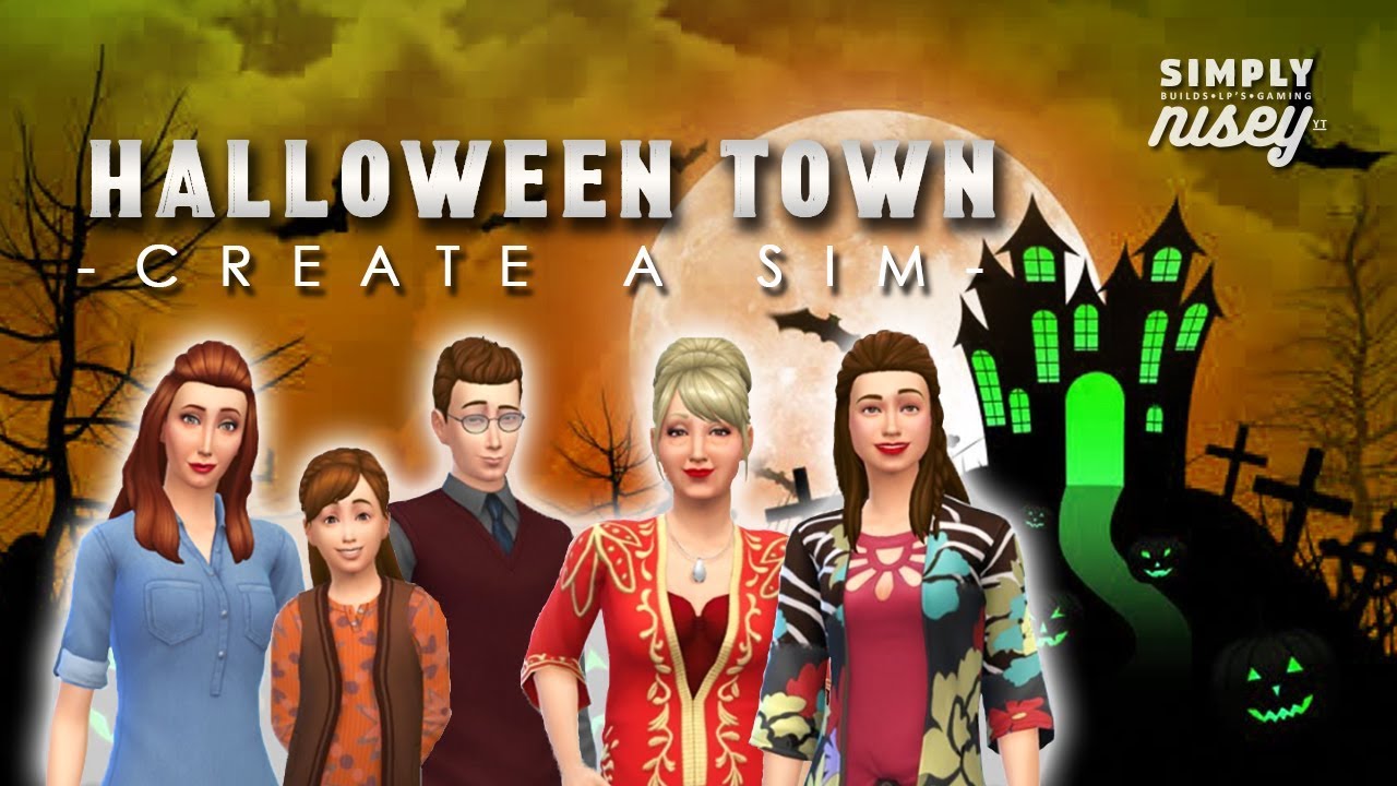 The Sims 4 CAS Halloween Town Family - YouTube
