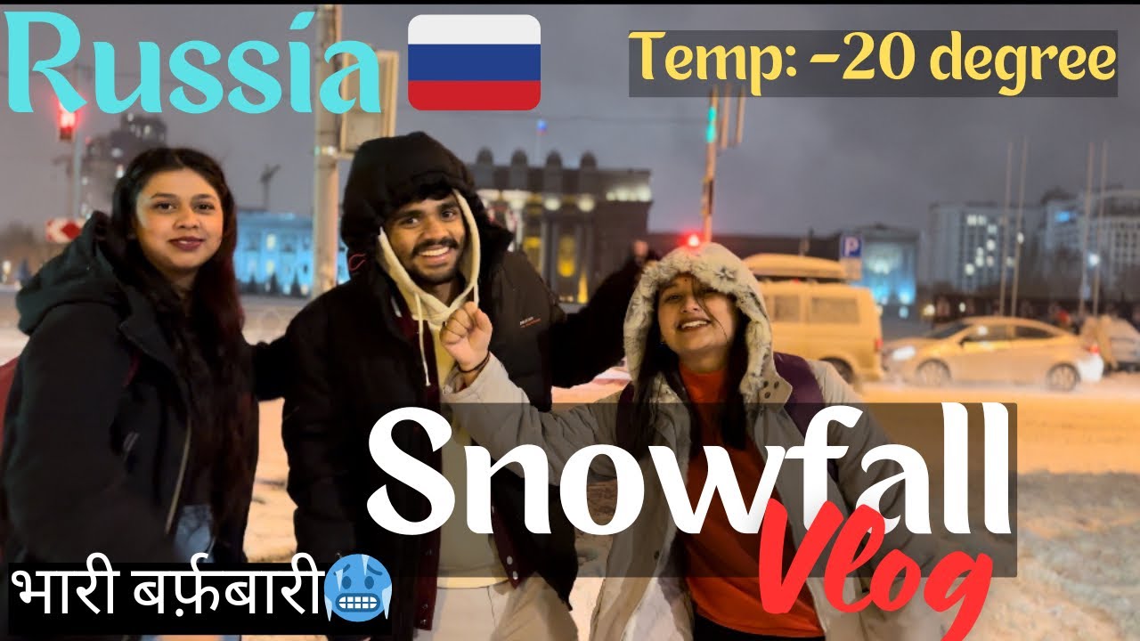 First snowfall ️experience in Russia 🇷🇺 |Samara #mbbsinrussia #russia ...