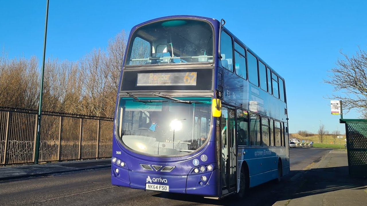 Front View: Arriva Redcar Volvo B9TL Wright eclipse Gemini 2 7406 ...