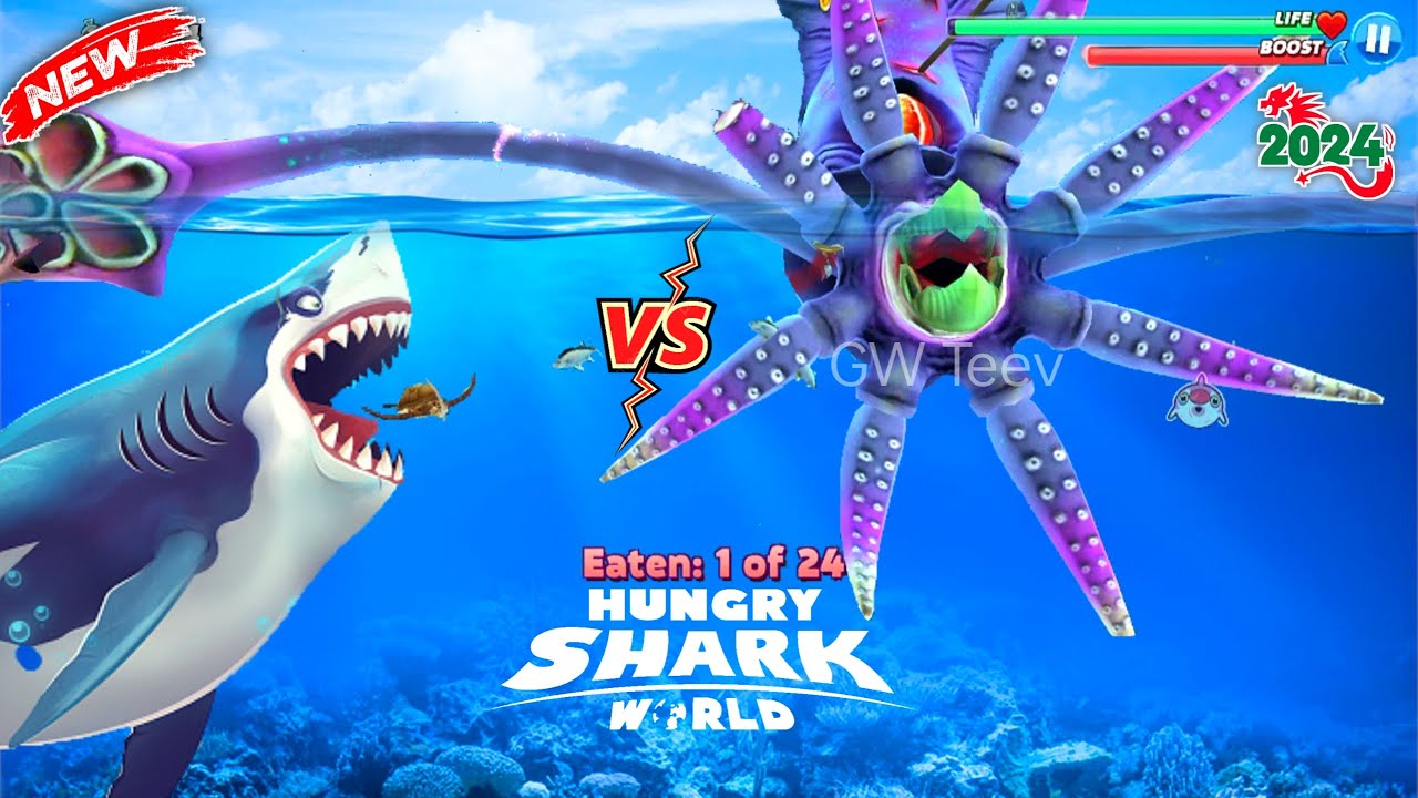 Hungry Shark - New Giant Monster Clowncy Vs Colossal Squid Boss 2024 ...