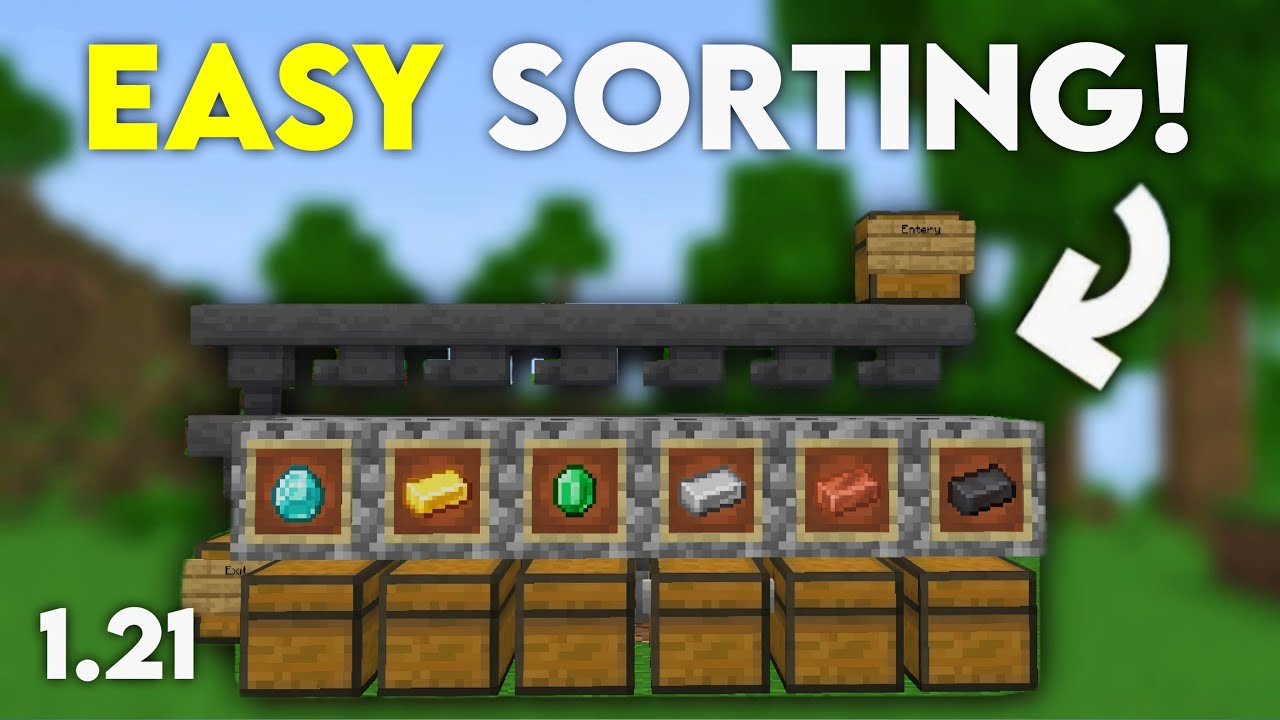 BEST & EASY AUTOMATIC ITEM SORTING SYSTEM In 1.21 Minecraft Bedrock ...