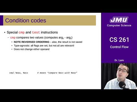 JMU CS261 13 Assembly Control Flow Part 02 - Condition Codes - YouTube