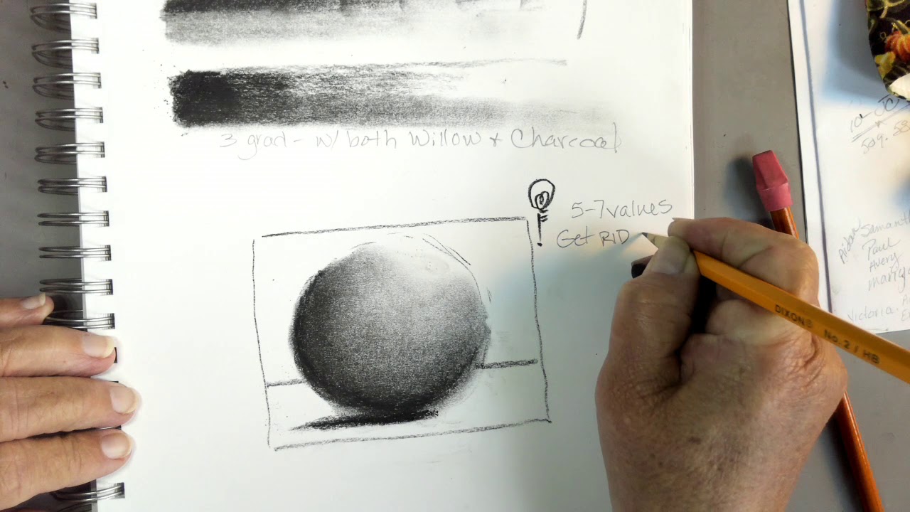 Creating a sphere in charcoal - YouTube