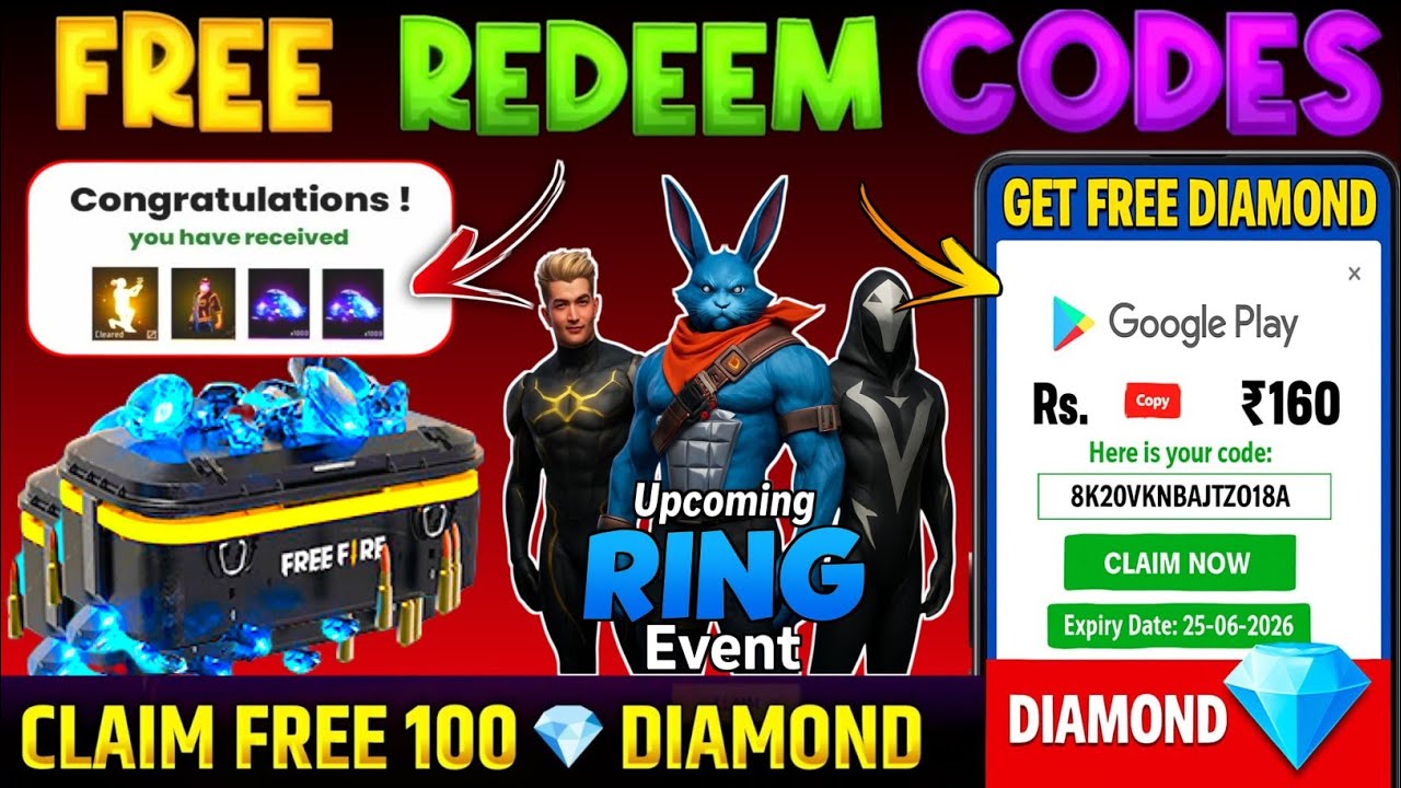 Free Diamond in Free Fire Max | Free Redeem Code App 2025 | How To Get ...