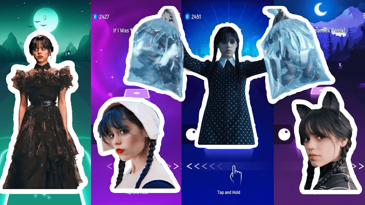 Wednesday - Thing Addams - Wednesday Dance - Wednesday Cat | Tiles Hop ...