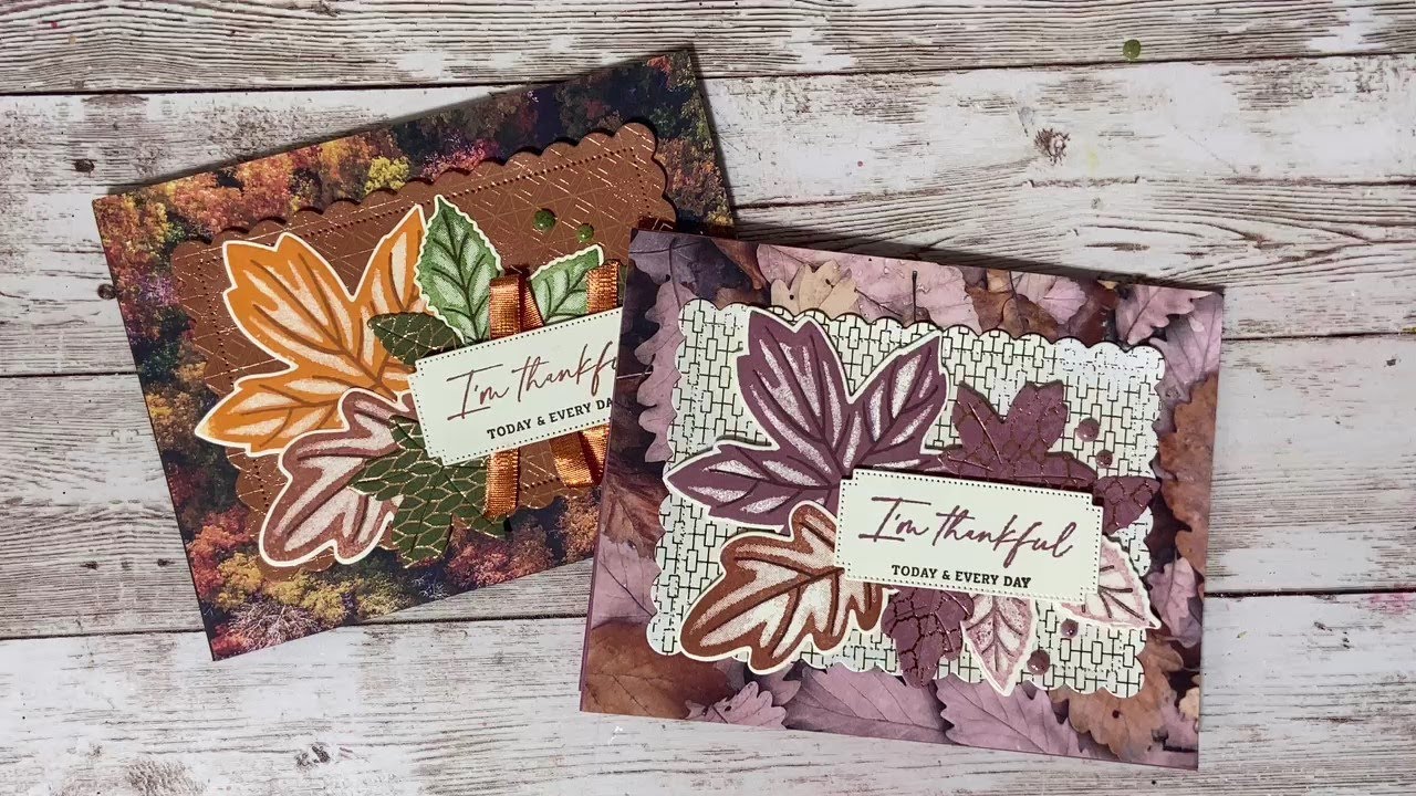 🔴Autumn Leaves card making inspiration...a Stampin' Up! card tutorial ...