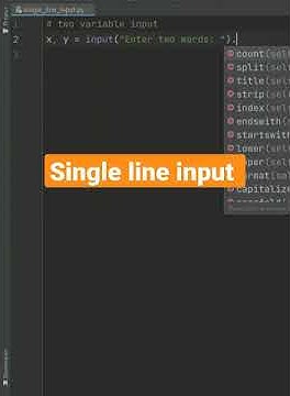 python program single line input - YouTube