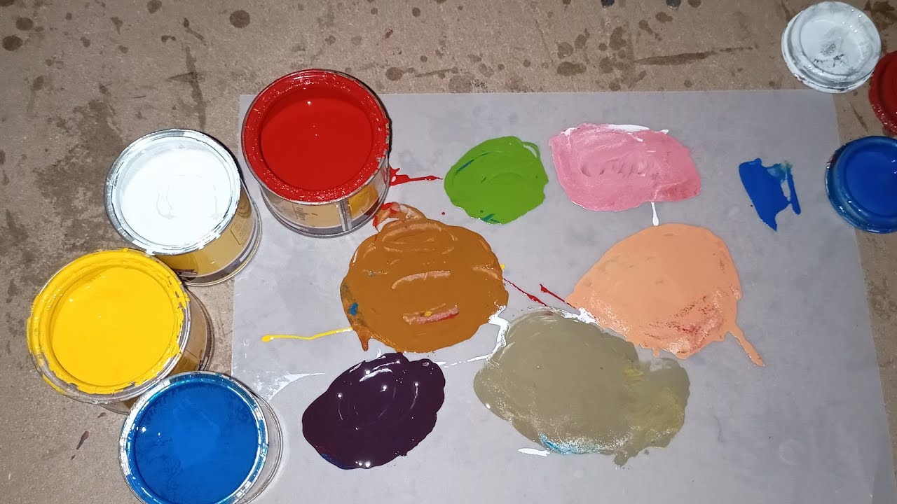 Comment mélanger le rouge, jaune, blanc et bleu en peinture à l'huile ...